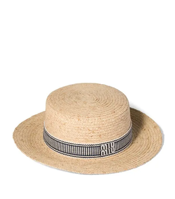 Miu Miu Raffia Logo Hat