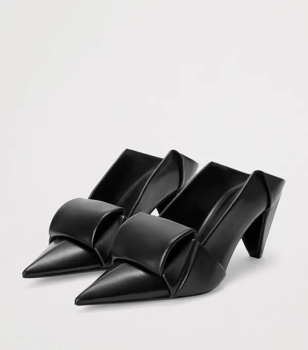 Loewe Leather Origami Flap Back Pumps 70 - Black