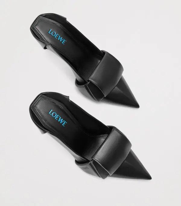 Loewe Leather Origami Flap Back Pumps 70 - Black
