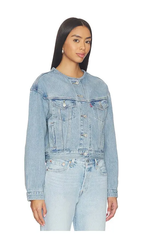 LEVI'S Collarless Shrunken Denim Trucker Jacket