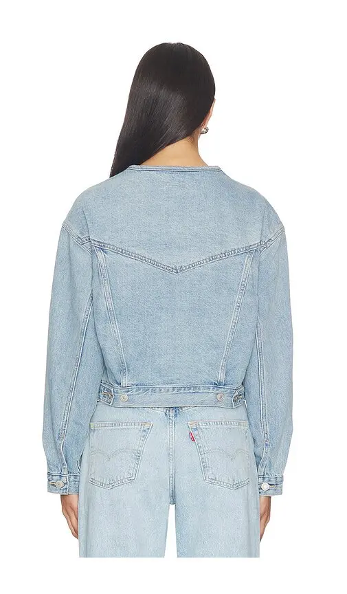 LEVI'S Collarless Shrunken Denim Trucker Jacket