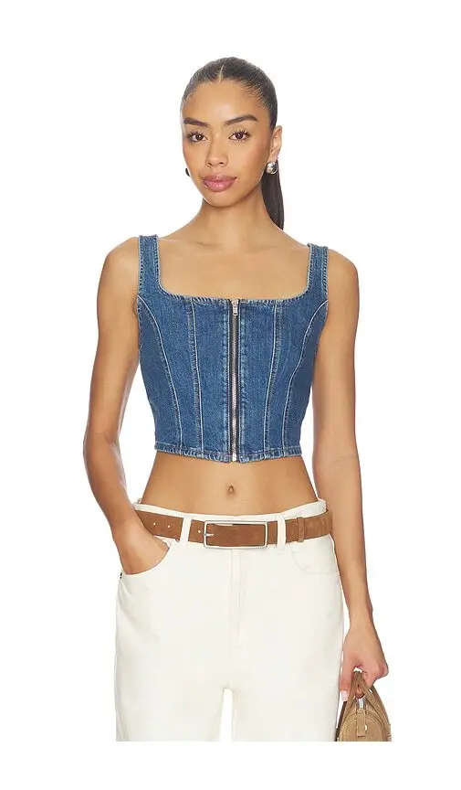 LEVI'S Seamed Zip Denim Bustier