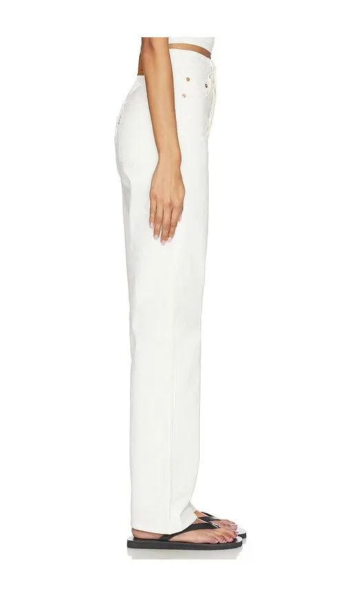 LEVI'S Ribcage Full Length Straight Trousers - White