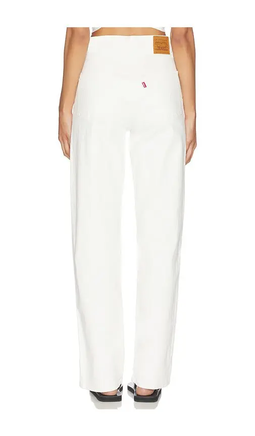 LEVI'S Ribcage Full Length Straight Trousers - White