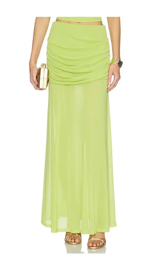 Line & Dot Divya Maxi Skirt - Green