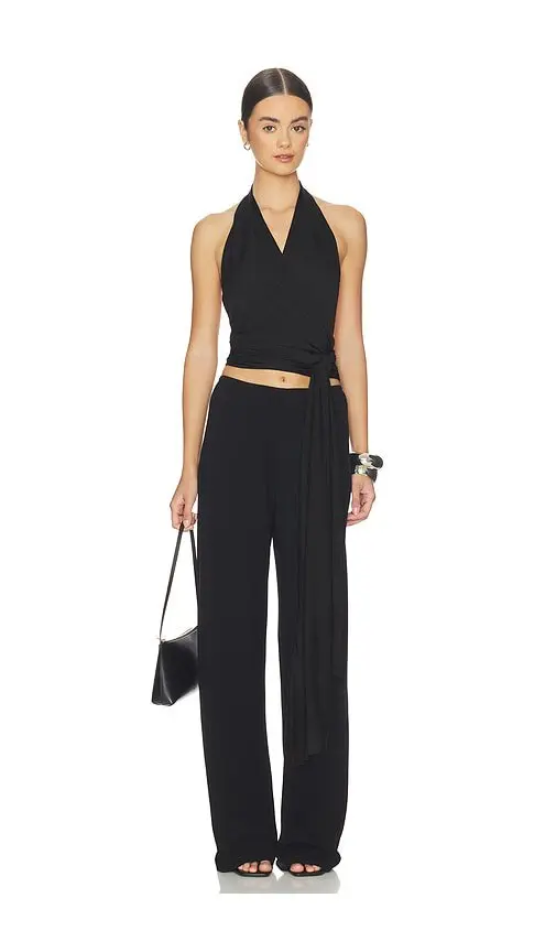 AYA MUSE Jersey Halterneck Wrap Top