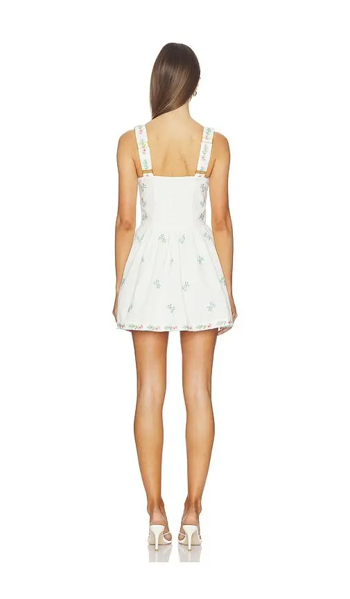 Show Me Your Mumu Demi Mini Dress With Floral Embroidery