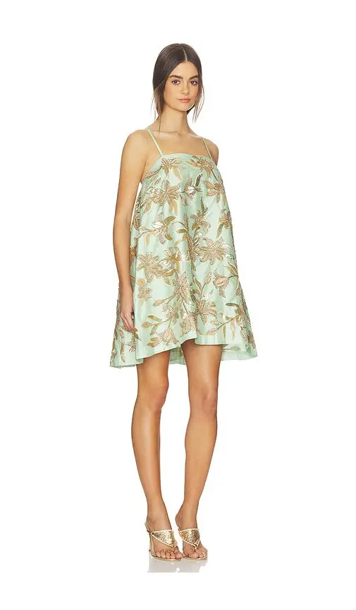 LA FUORI Embroidered Mini Dress - Mint