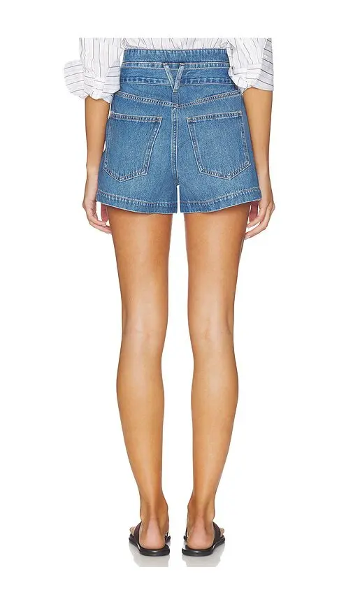 Veronica Beard Jaylen Belted Denim Shorts
