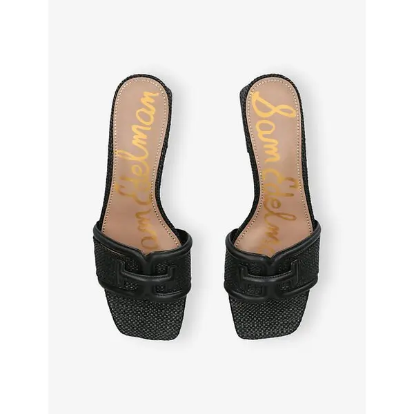 Sam Edelman Waylon Woven Leather Block Heel Mules - Black