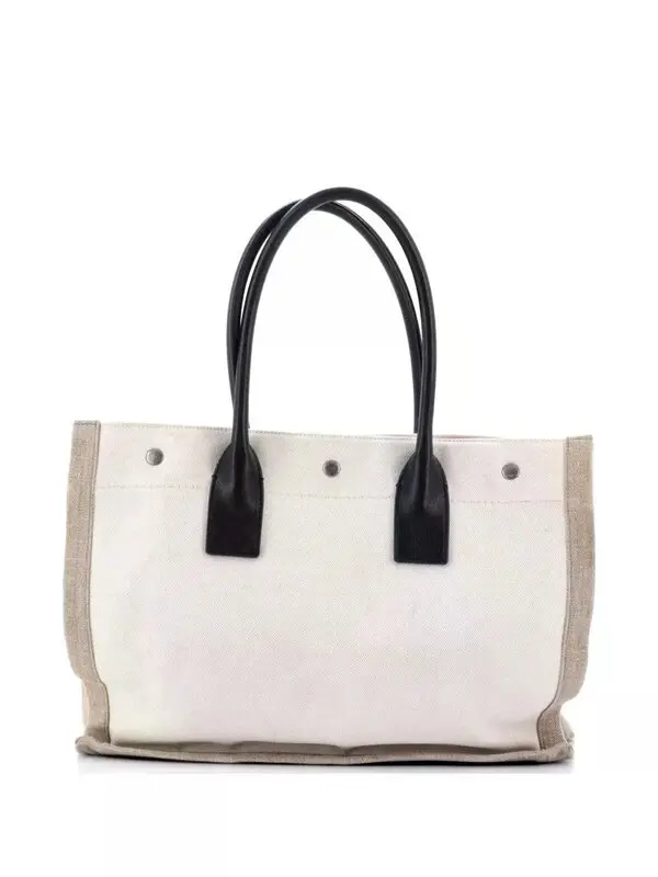 Saint Laurent Rive Gauche Shopper Tote Bag - Neutrals