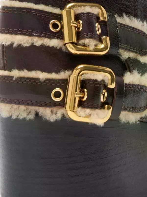 Chloé Dakota Shearling Trim Buckle Boots