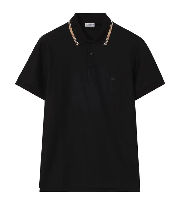 Burberry Check-trim Polo Shirt - Black
