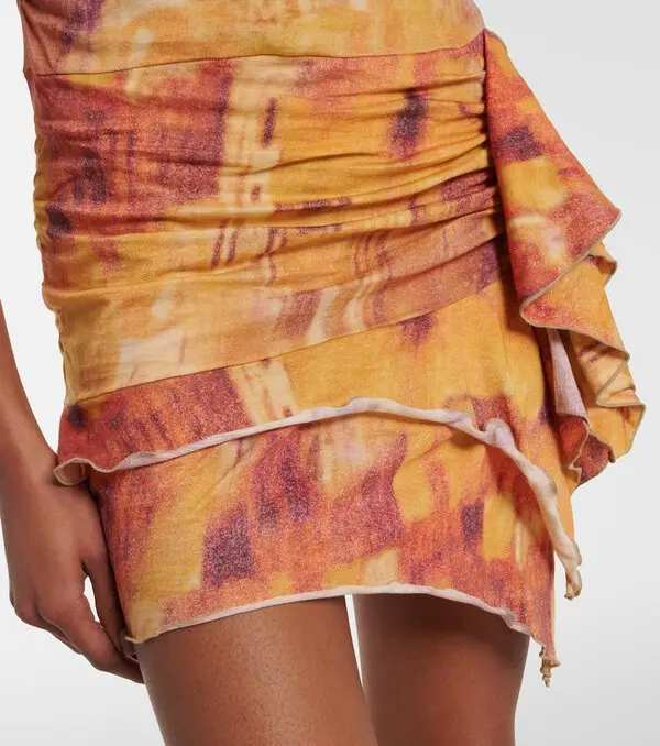 Isabel Marant Étoile Janick Printed Ruffled Cotton Mini Dress - Multicoloured