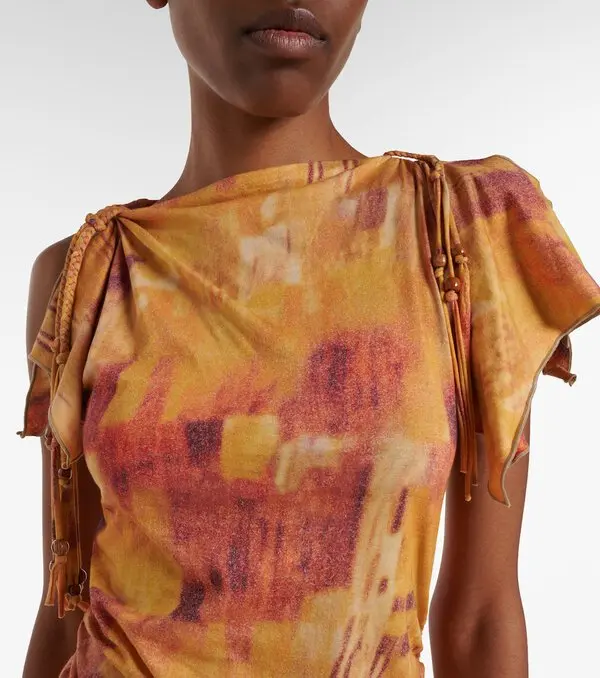 Isabel Marant Étoile Janick Printed Ruffled Cotton Mini Dress - Multicoloured