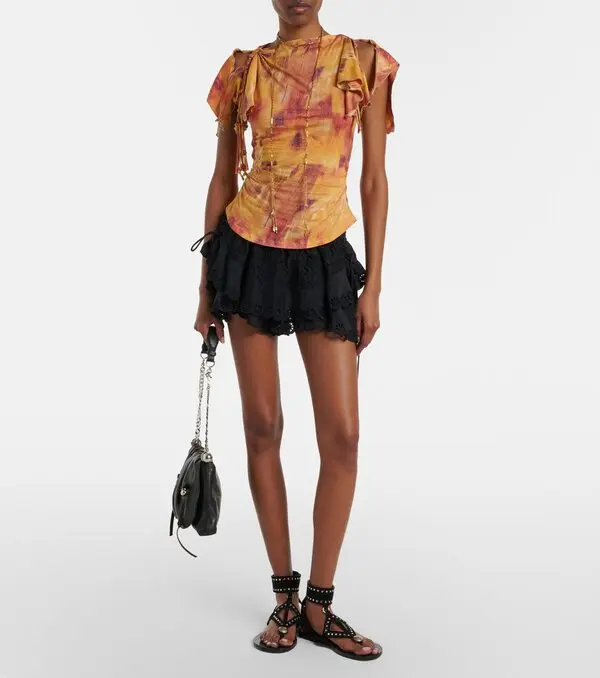 Isabel Marant Étoile Jazai Printed Ruffled Cotton Top - Multicoloured
