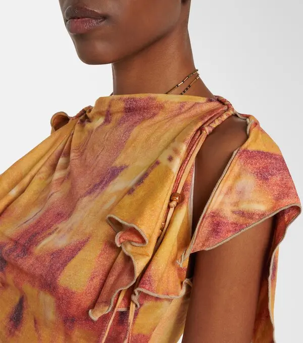Isabel Marant Étoile Jazai Printed Ruffled Cotton Top - Multicoloured
