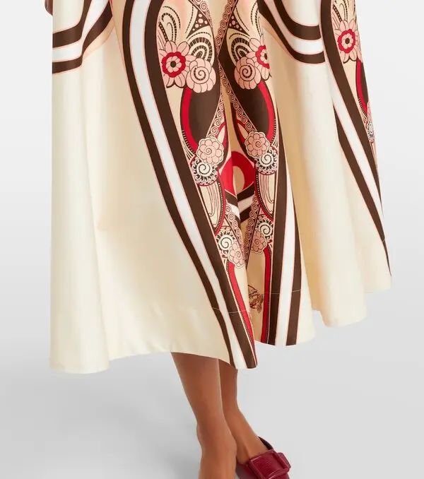 La DoubleJ Cotton Gabardine Midi Skirt - White