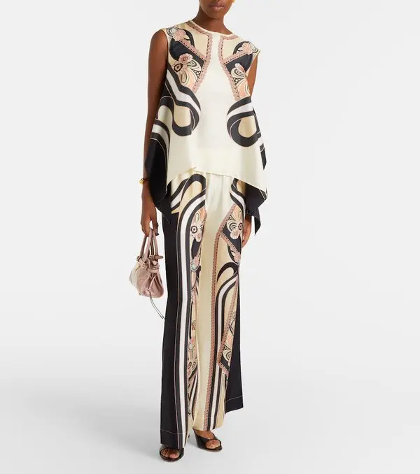 La DoubleJ San Carlo Printed Silk Twill Top - Multicoloured