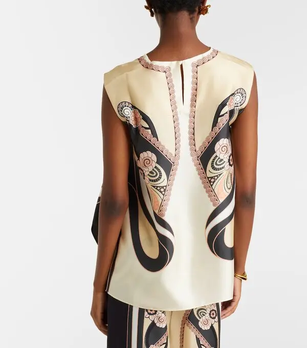 La DoubleJ San Carlo Printed Silk Twill Top - Multicoloured
