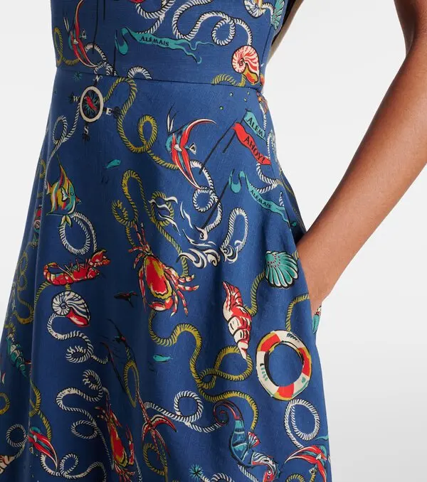 ALEMAIS Cove Printed Halterneck Maxi Dress