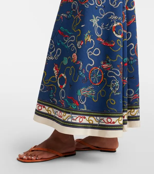 ALEMAIS Cove Printed Halterneck Maxi Dress