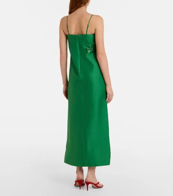 ALEMAIS Embellished Linen-blend Maxi Dress