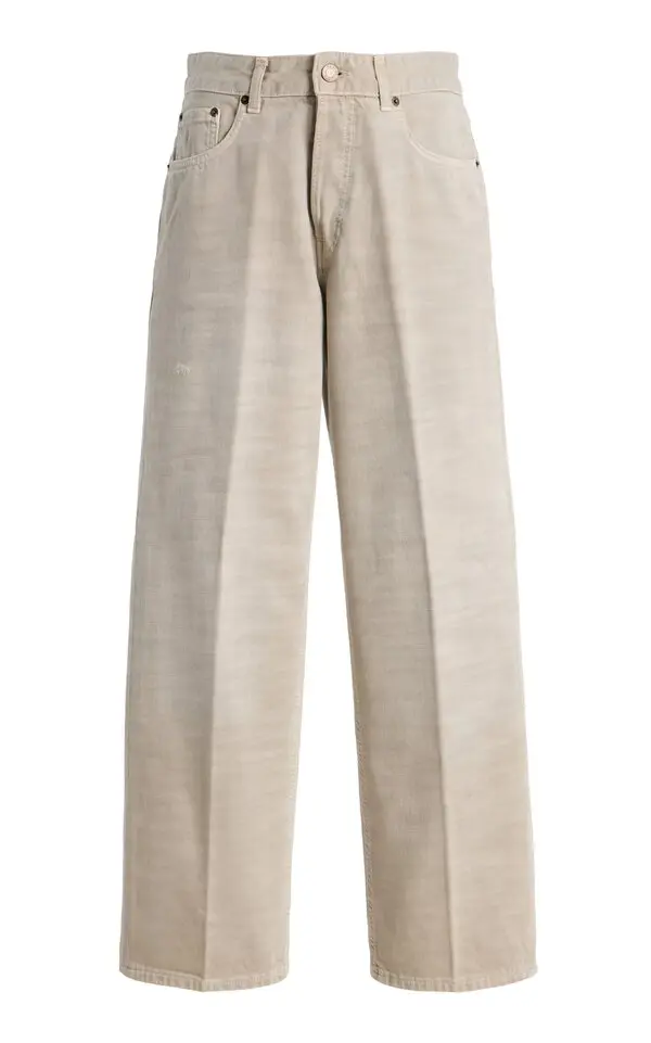 HAIKURE Betty High-waisted Cropped Straight Leg Jeans - Neutral