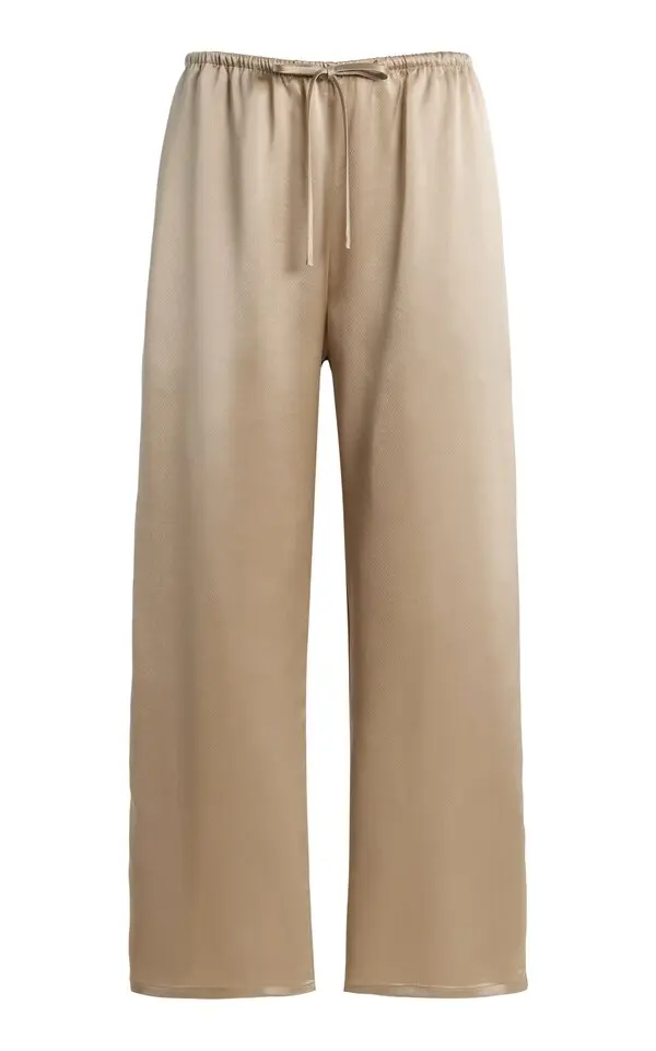 LESET Barb Satin Cropped Pants - Bronze