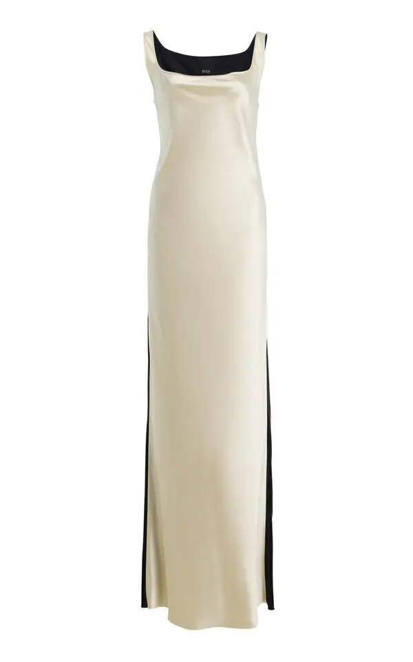 Bevza Duality Two-tone Satin Maxi Dress - Multi
