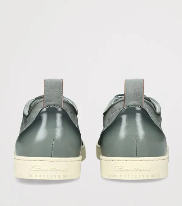 Santoni Montecarlo Leather Sneakers - Blue