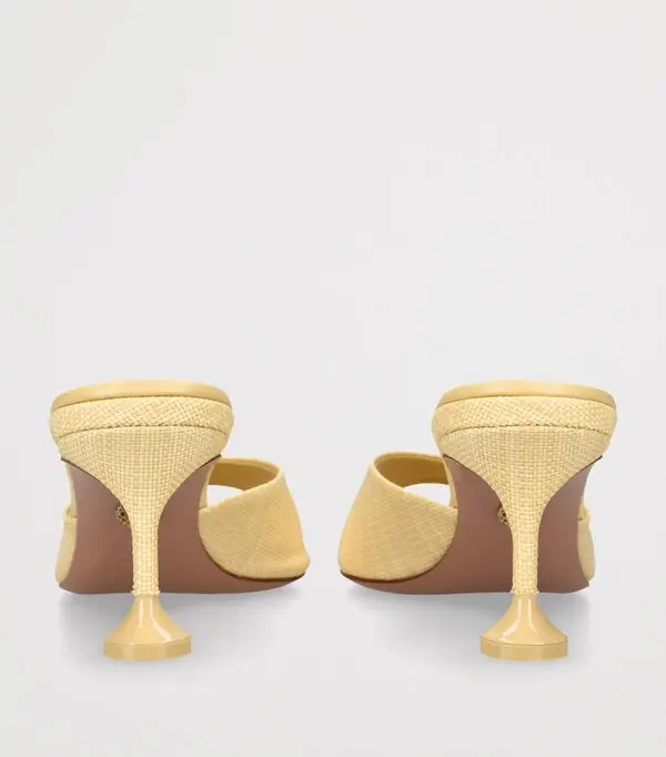 AQUAZZURA Woven Bisous Mules 65 - Beige