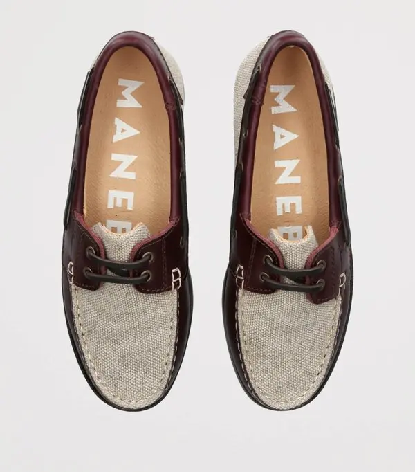 Manebí Canvas And Leather Trim Boat Shoes - Brown