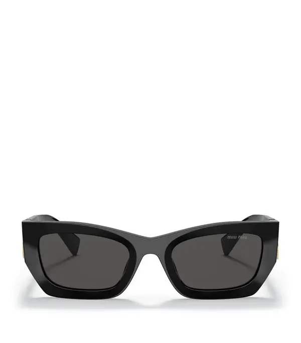 Miu Miu Acetate Runway Rectangle Sunglasses - Black