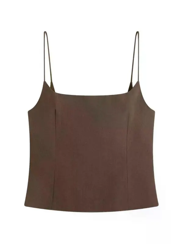 ST. AGNI Silk Cami Top - Brown