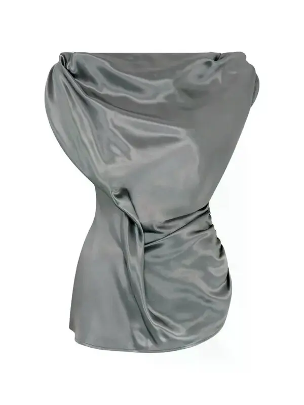 Paris Georgia Draped One-shoulder Top - Grey