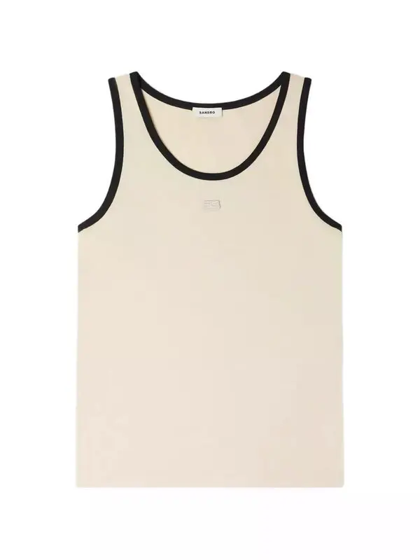Sandro Cotton Vest Top With Patch Detail