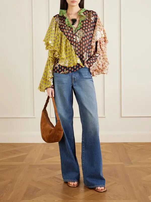 Etro Ruffled Silk-blend Blouse
