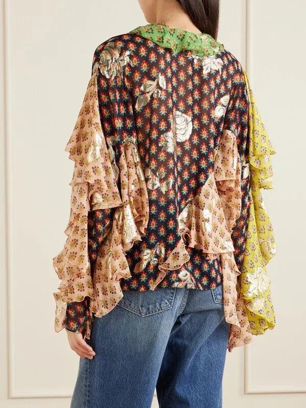 Etro Ruffled Silk-blend Blouse