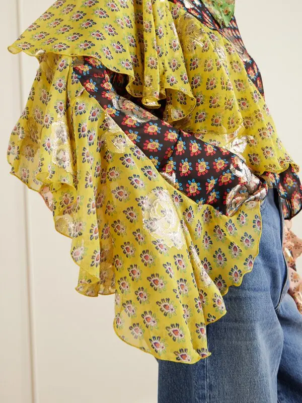 Etro Ruffled Silk-blend Blouse