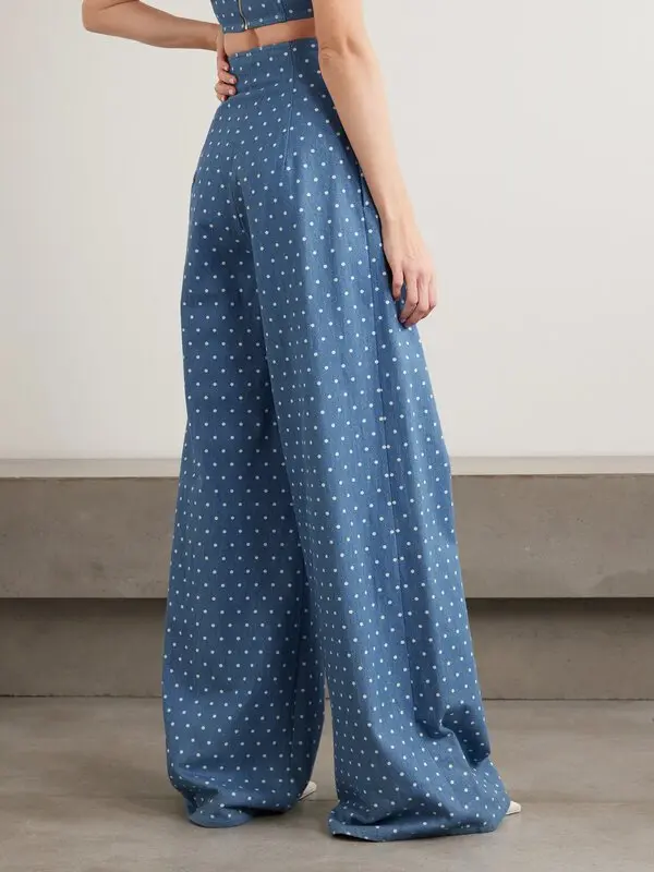 Carolina Herrera Marisol Polka Dot Wide Leg Jeans