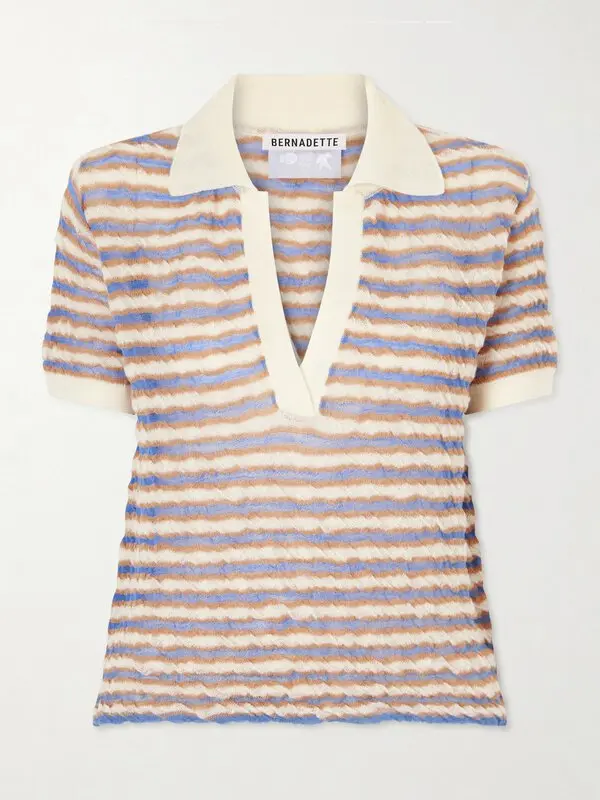Bernadette Ophelia Striped Wool Polo Shirt