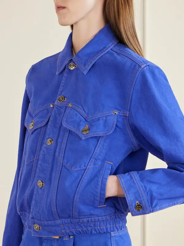 Versace Cotton Trucker Jacket - Blue