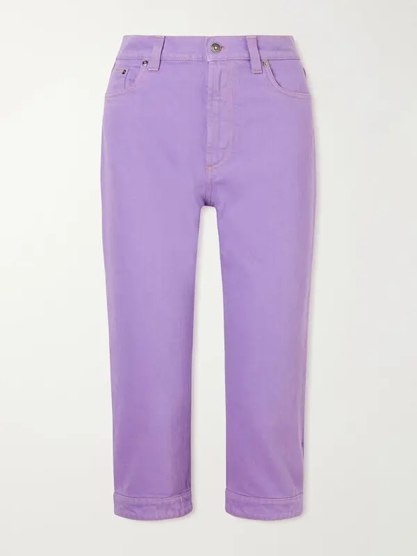 Versace Capri Slim-leg Denim Pants - Purple