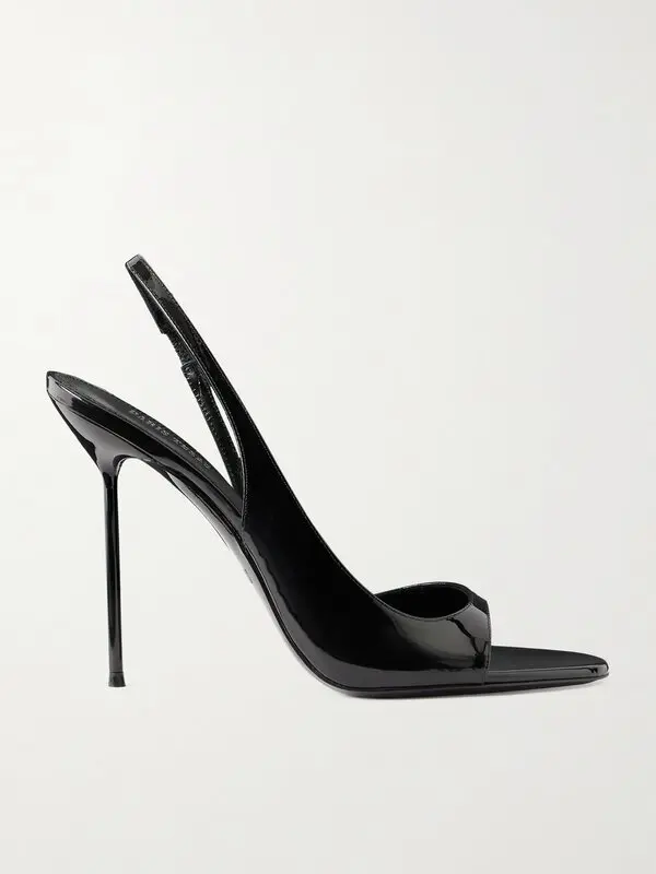 Paris Texas Lidia 95 Leather Slingback Sandals - Black