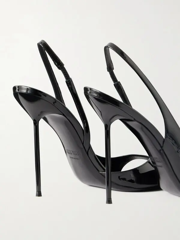 Paris Texas Lidia 95 Leather Slingback Sandals - Black