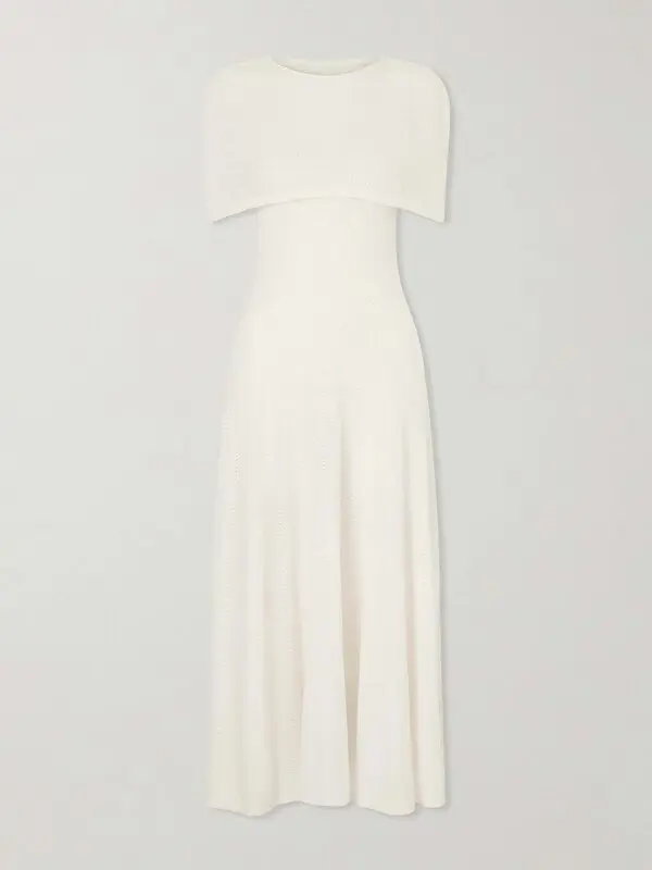 Arch4 Cordelia Crocheted Cotton, Silk And Cashmere-blend Maxi Dress - Neutrals