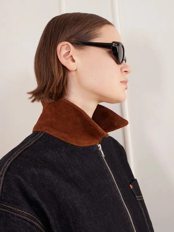 Miu Miu Oval-frame Acetate Sunglasses