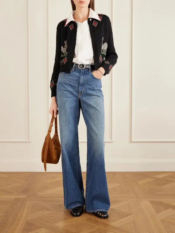 BODE Bunny Jacquard-knit Wool Cardigan