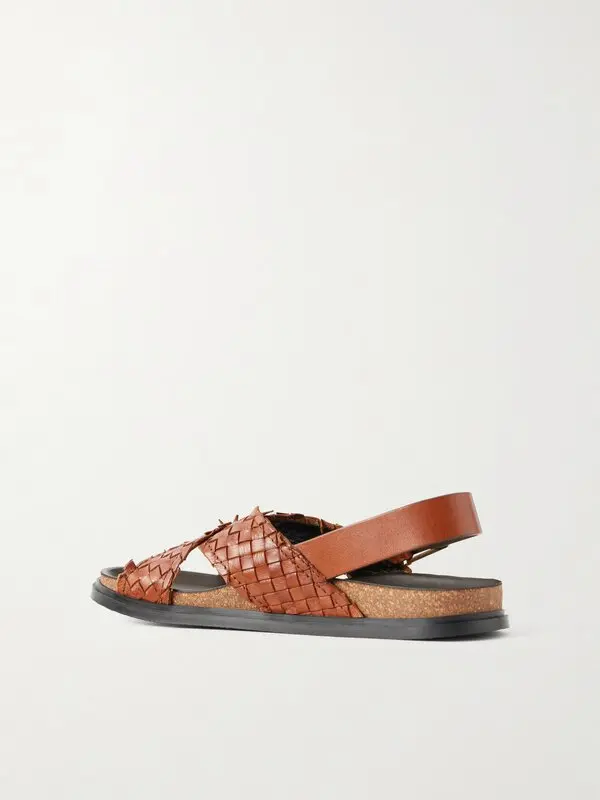 THE ROW Buckled Crossover Leather Sandals